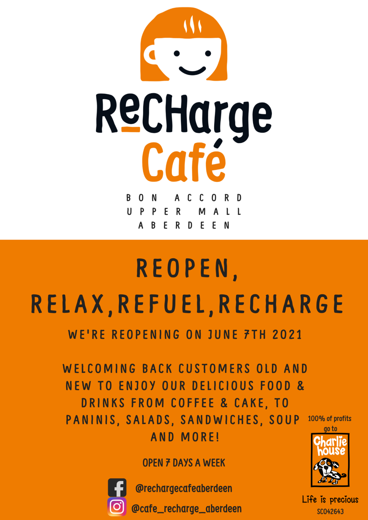 Aberdeen’s ReCHarge Café ReOpens - Charlie House